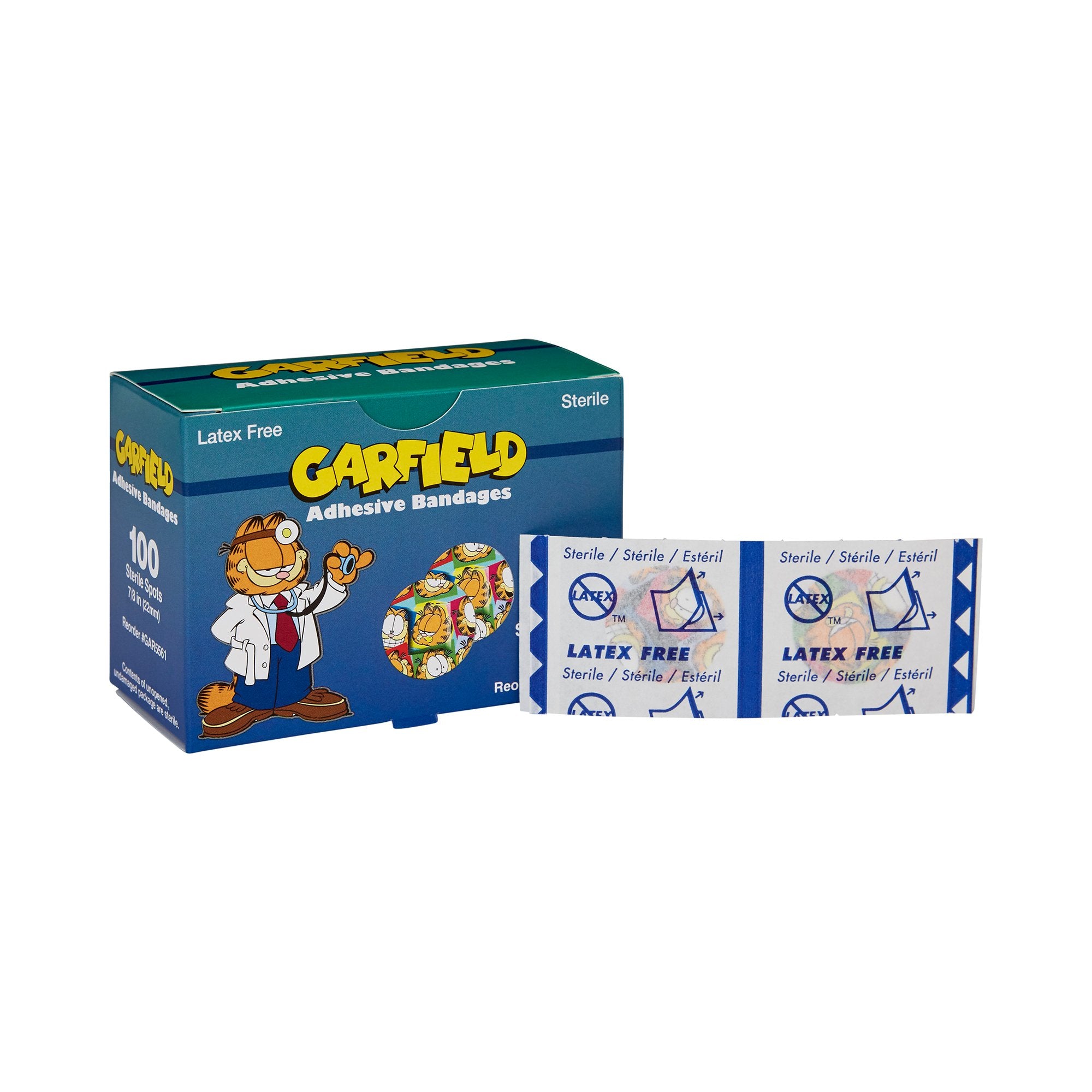 ASO Round Kid Design (Garfield) Adhesive Spot Bandage, 7/8 Inch GAR556 ...