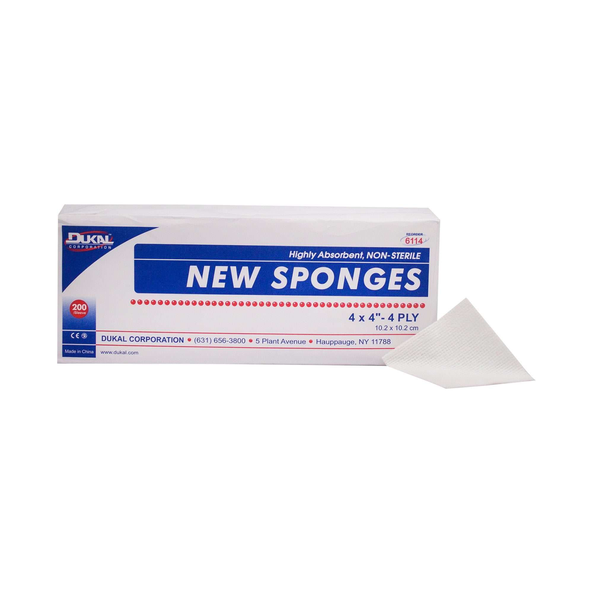 Dukal™ Nonwoven Sponge, 4 x 4 Inch, 4-Ply 6114 – Medsitis