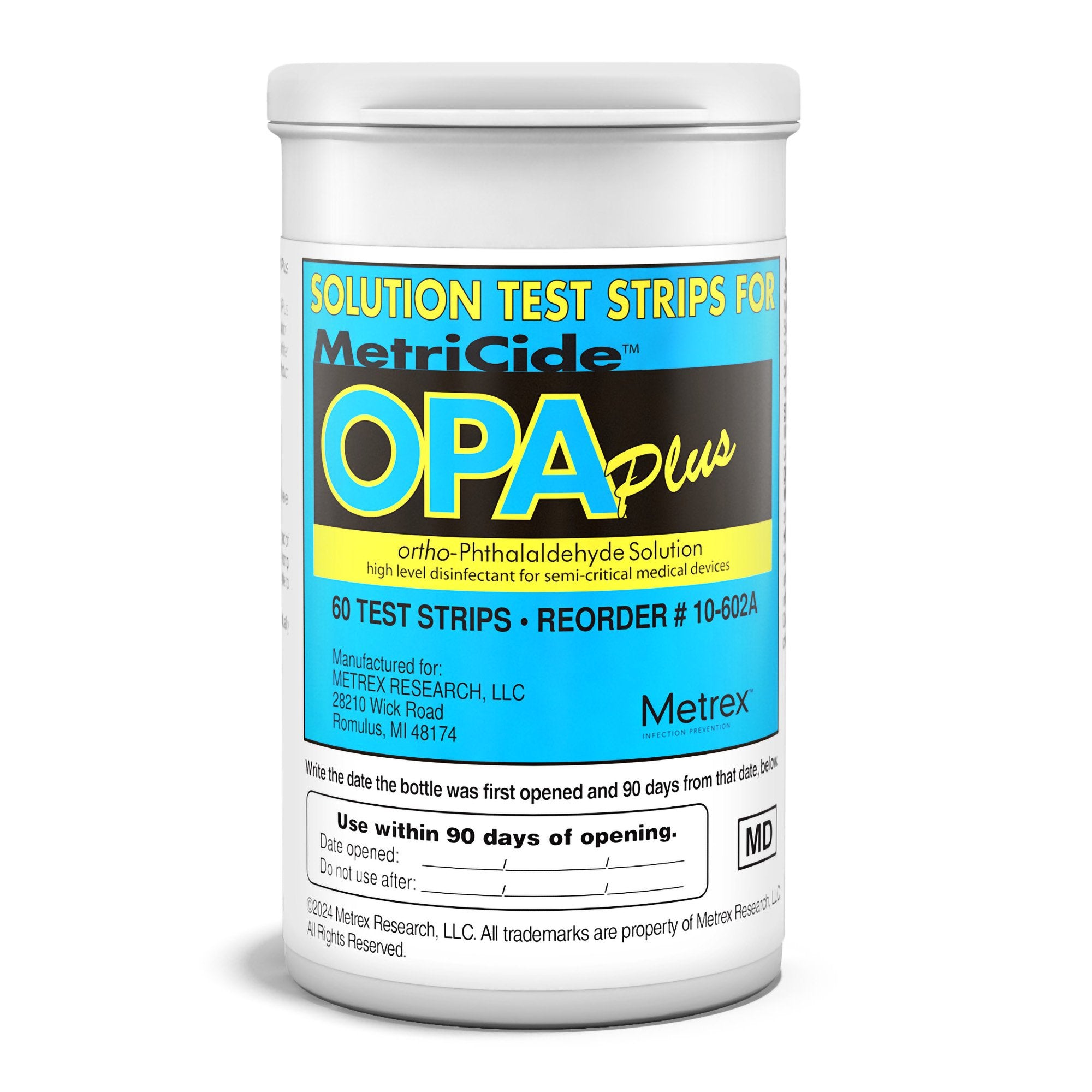 OPA Concentration Indicator MetriCide™ OPA Plus 60 Test Strips Single ...