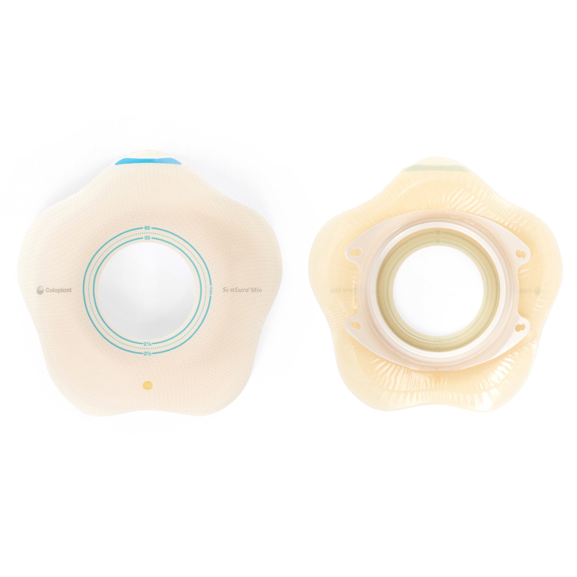 SenSura® Mio Convex Flip Ostomy Barrier, 50 mm Stoma Openings, Yellow ...