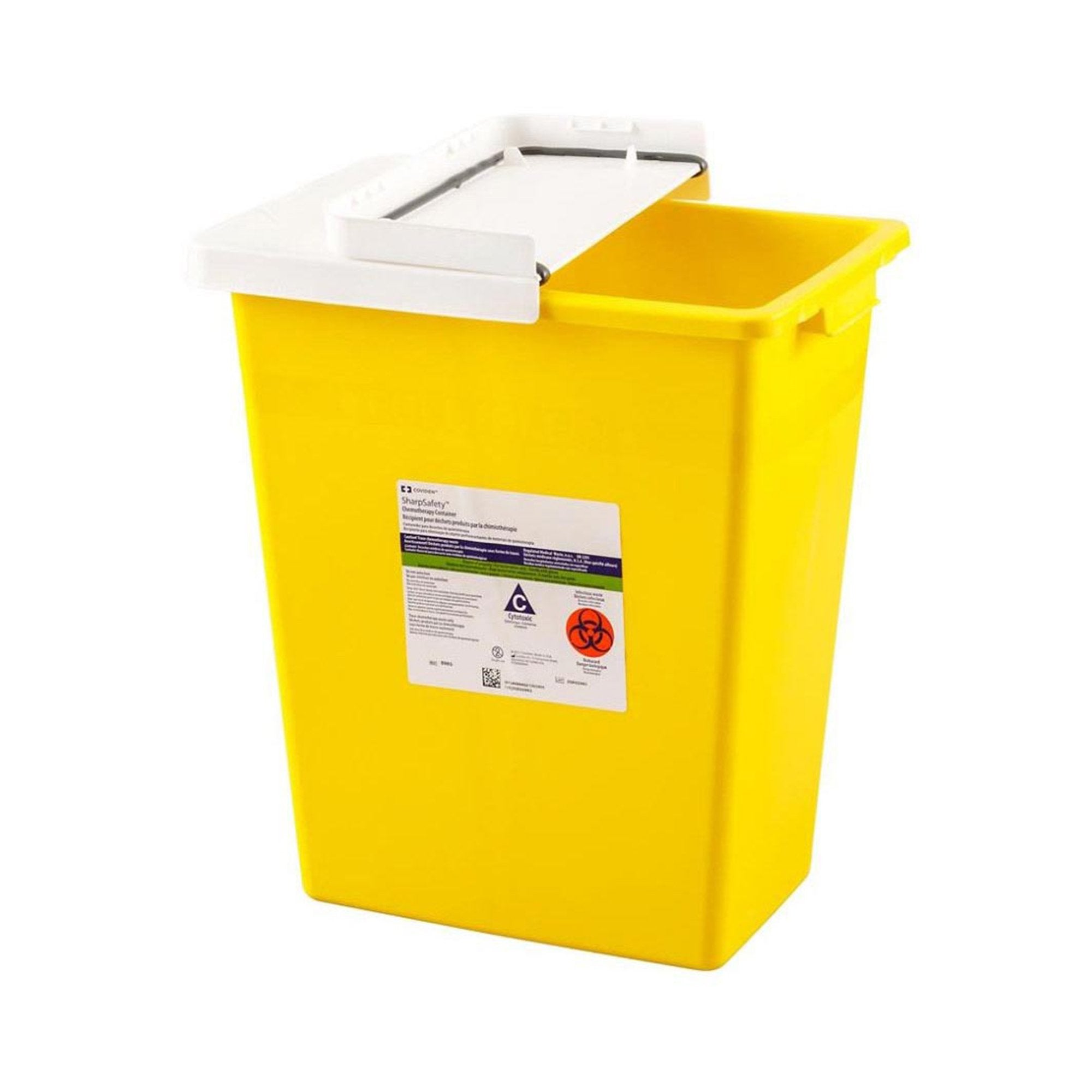 SharpSafety™ Chemotherapy Waste Container, 2 Gallon, 10 x 10½ x 7¼ Inc ...