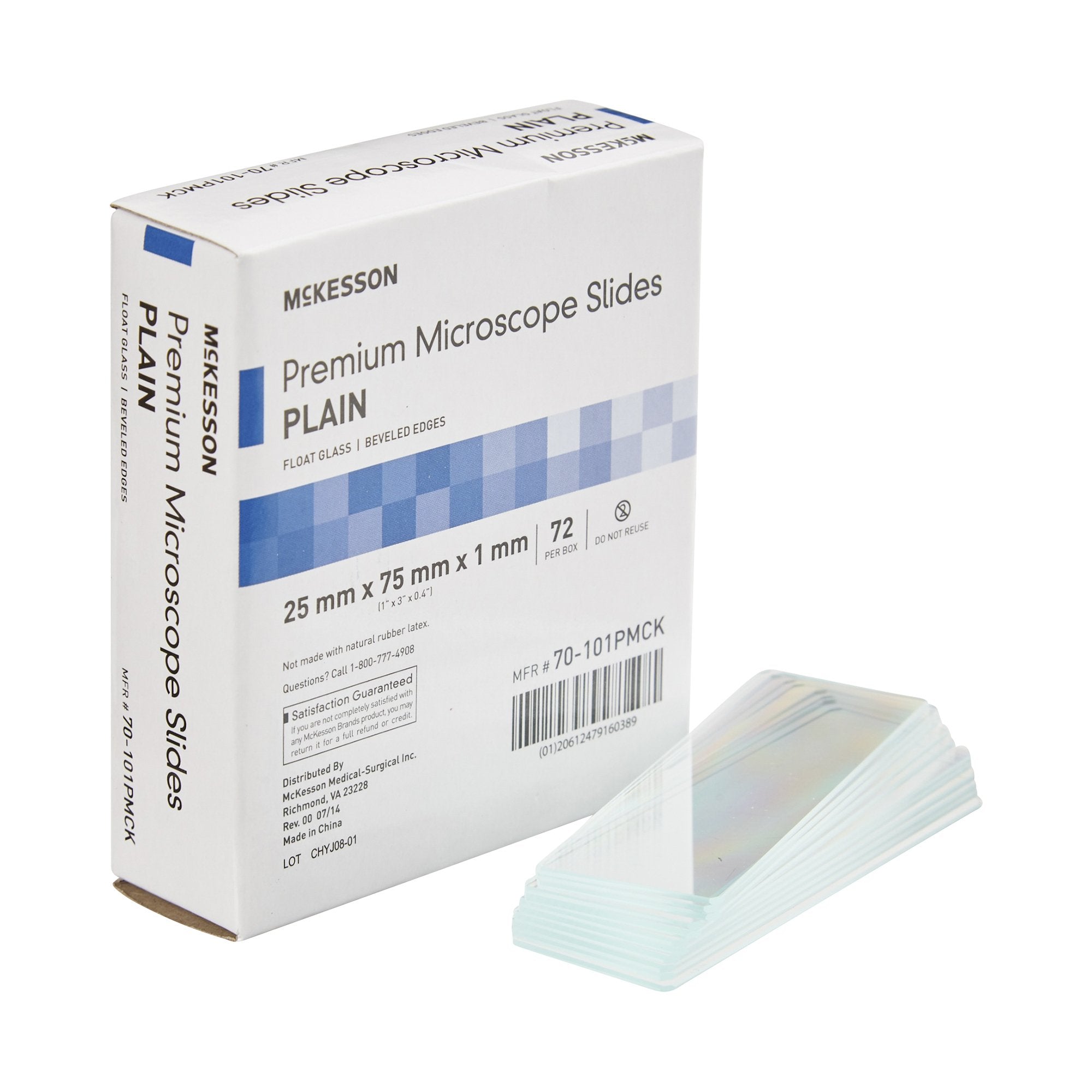 McKesson Premium Plain Microscope Slide, 25 x 75 mm 70-101PMCK – Medsitis