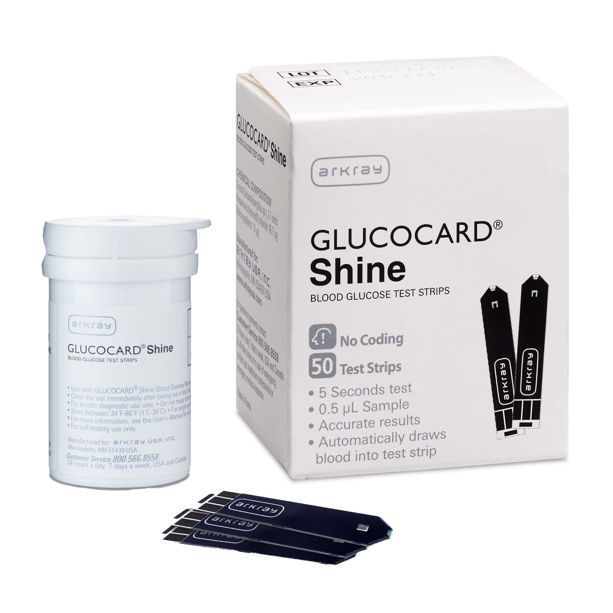Glucocard® Shine Blood Glucose Test Strip for use with Monitoring Mete ...