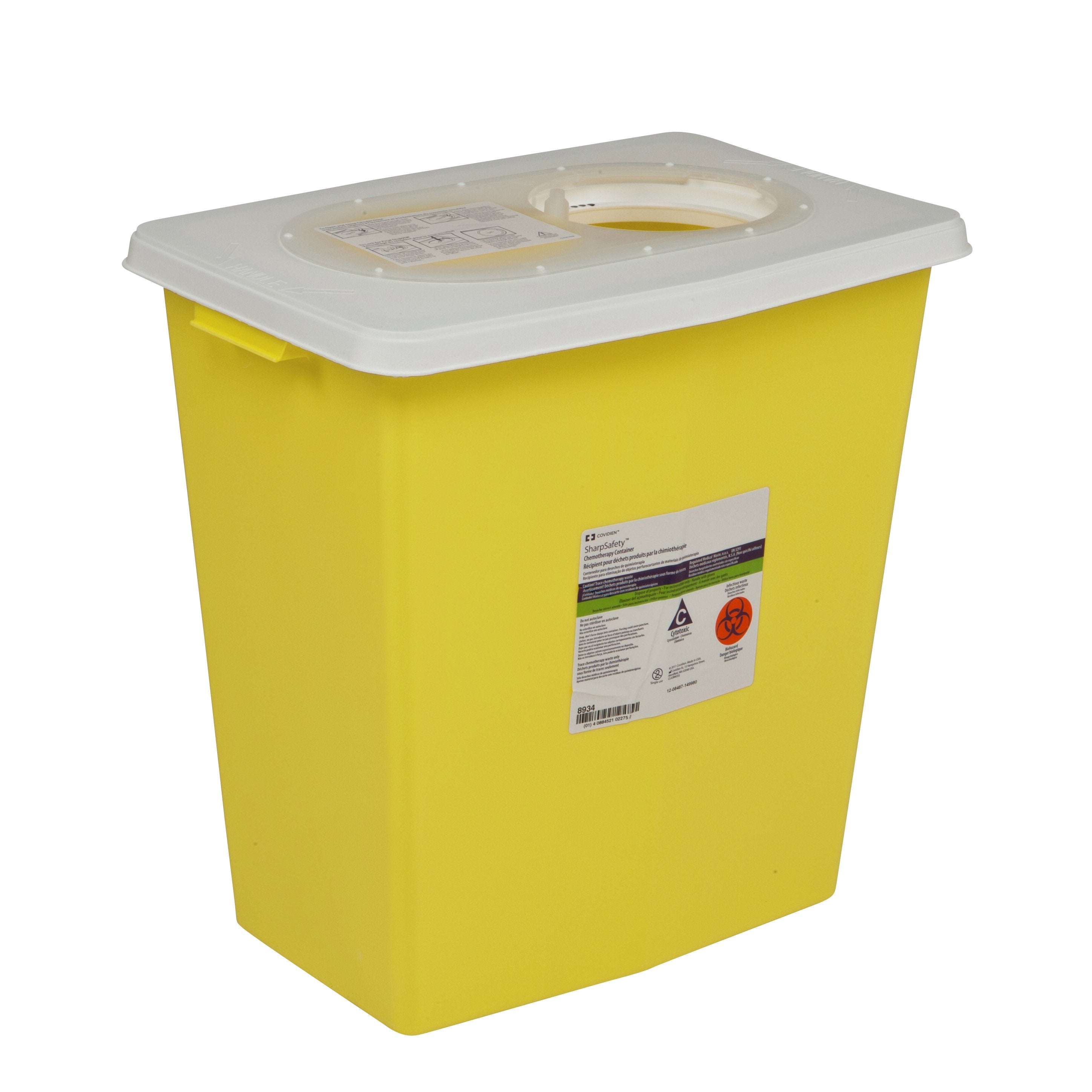 SharpSafety™ Chemotherapy Waste Container, 12 Gallon, 18¾ x 18¼ x 12¾ ...