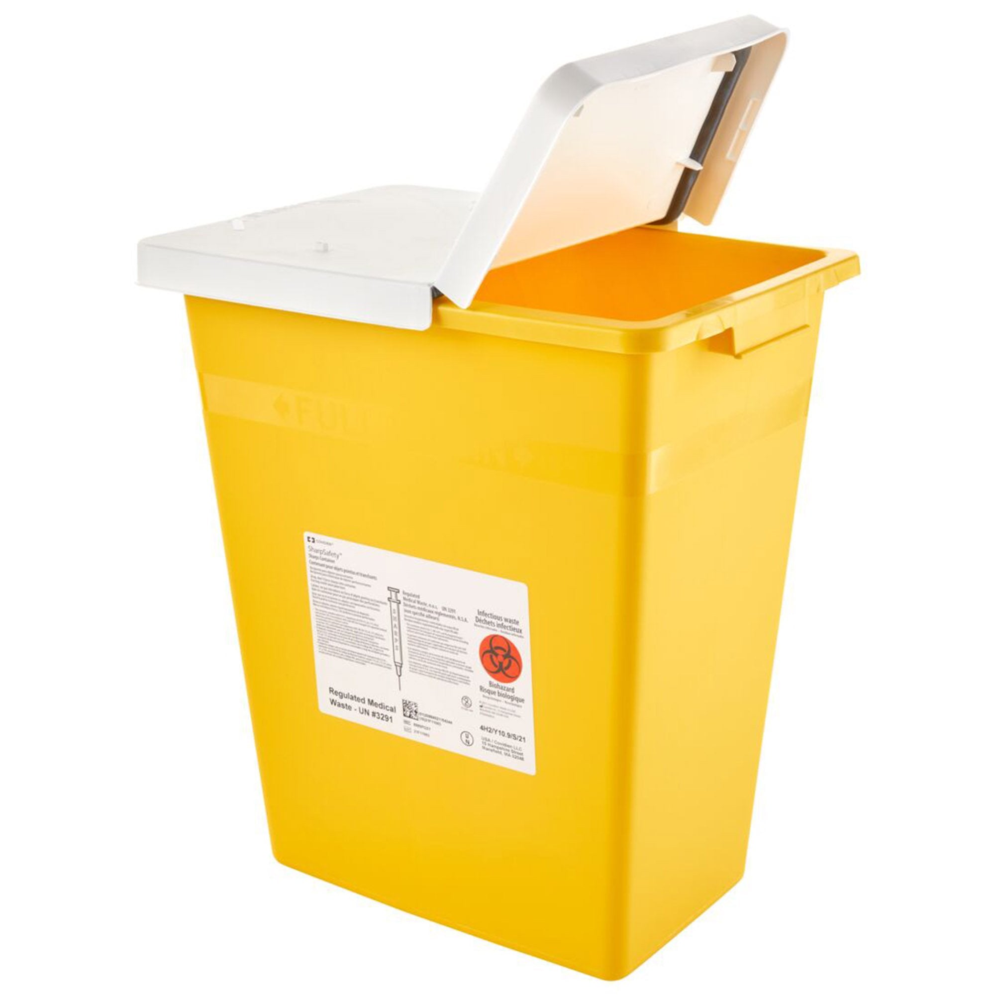 SharpSafety™ Chemotherapy Waste Container, 8 Gallon, 17½ x 15½ x 11 In ...