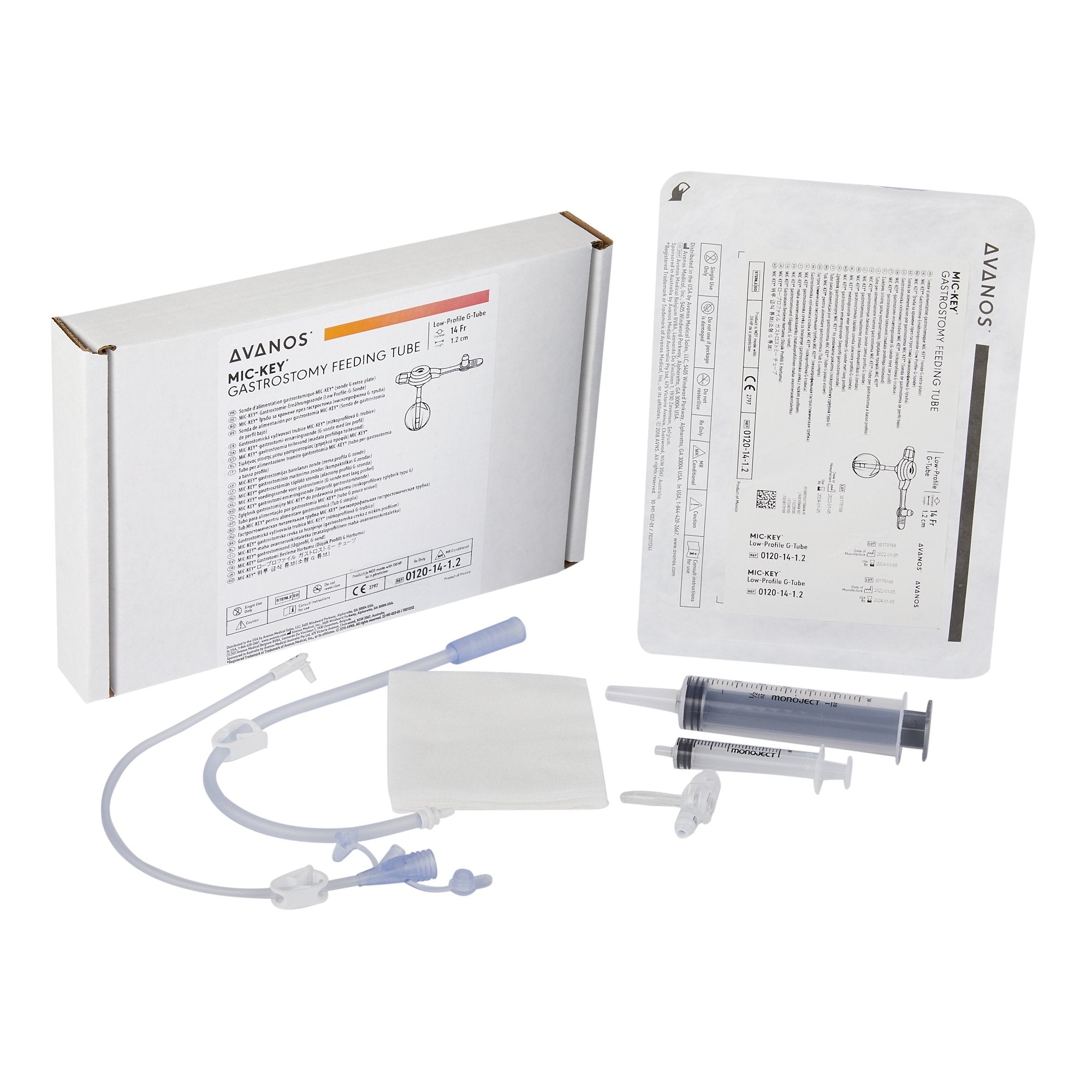 Low Profile Gastrostomy Tube Kit MIC-Key 14 Fr 12 cm Tube Si